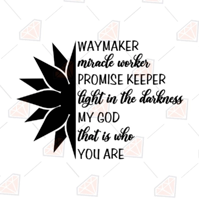 Way Maker With Sunflower SVG Cut File, Instant Download | PremiumSVG