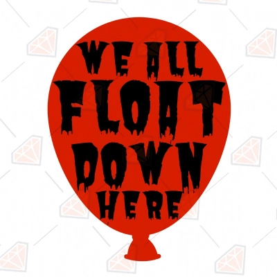 We All Float Red Balloon SVG, Red Balloon SVG Vector Files | PremiumSVG