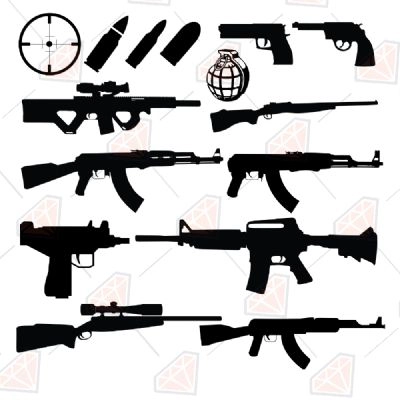 Weapons Bundle SVG, Millitary Weapon SVG Vector Files | PremiumSVG