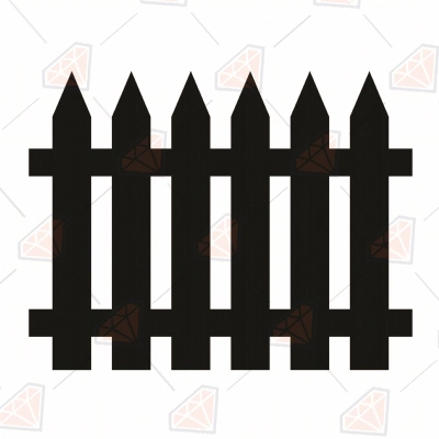 Wooden Picket Fence SVG Cut File, Instant Download | PremiumSVG