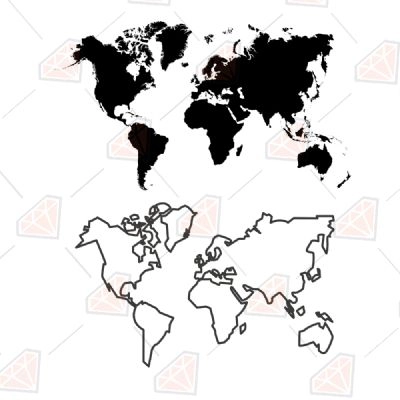 World Map SVG Cut and Clipart Files | PremiumSVG