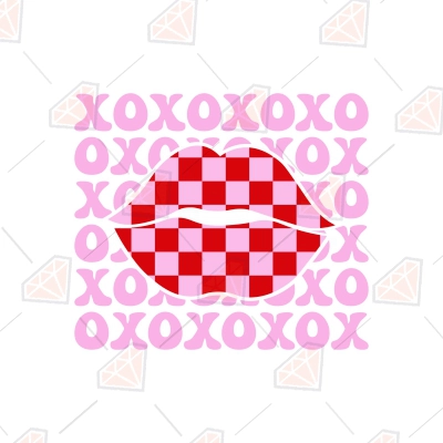 XOXO Checker Lips SVG, Kiss SVG Instant Download | PremiumSVG